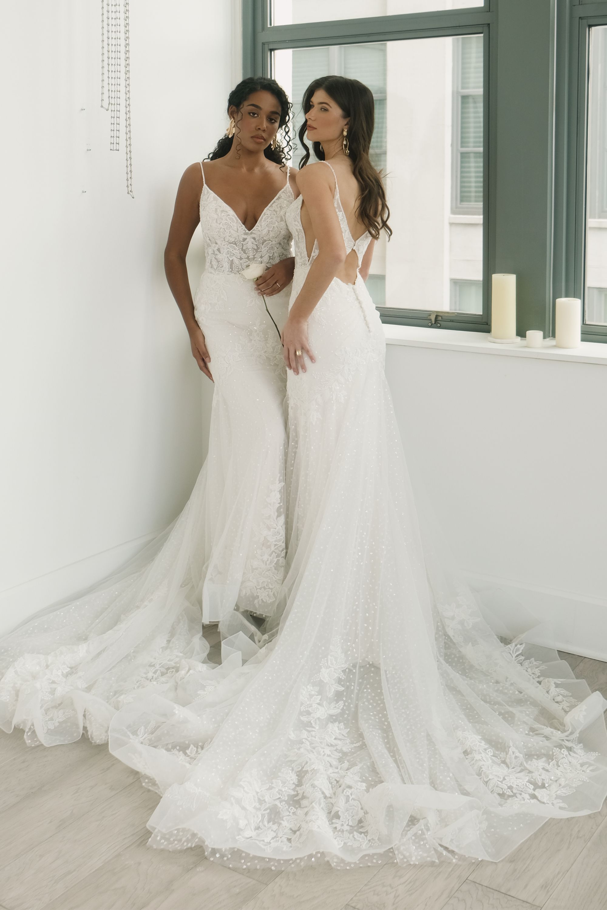 Calista: Sequin Tulle Fit and Flare Dress with Low Keyhole Back Detail ...