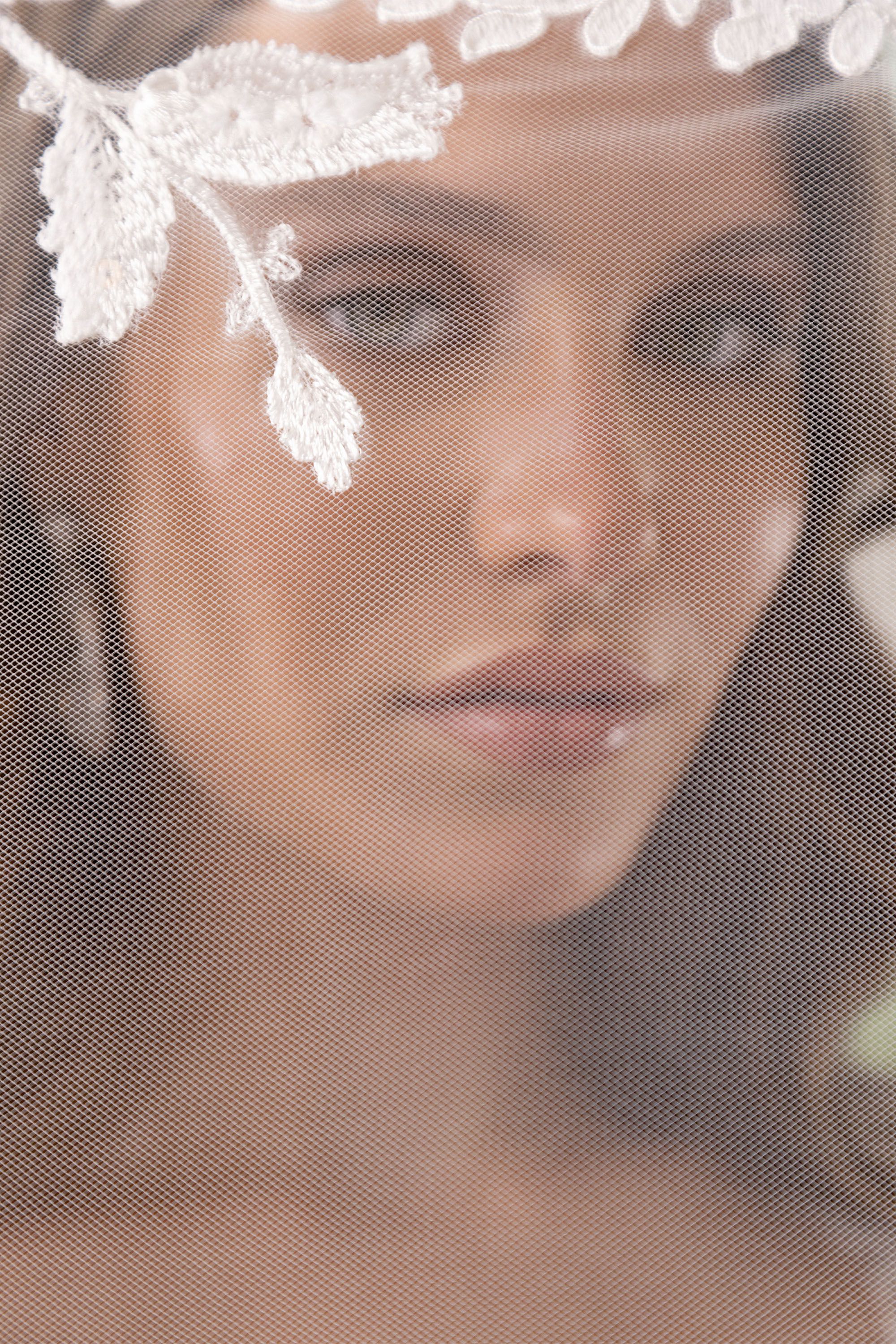 Eleanor: Tulle and Lace A-Line Gown with Plunging Queen Anne Neckline ...