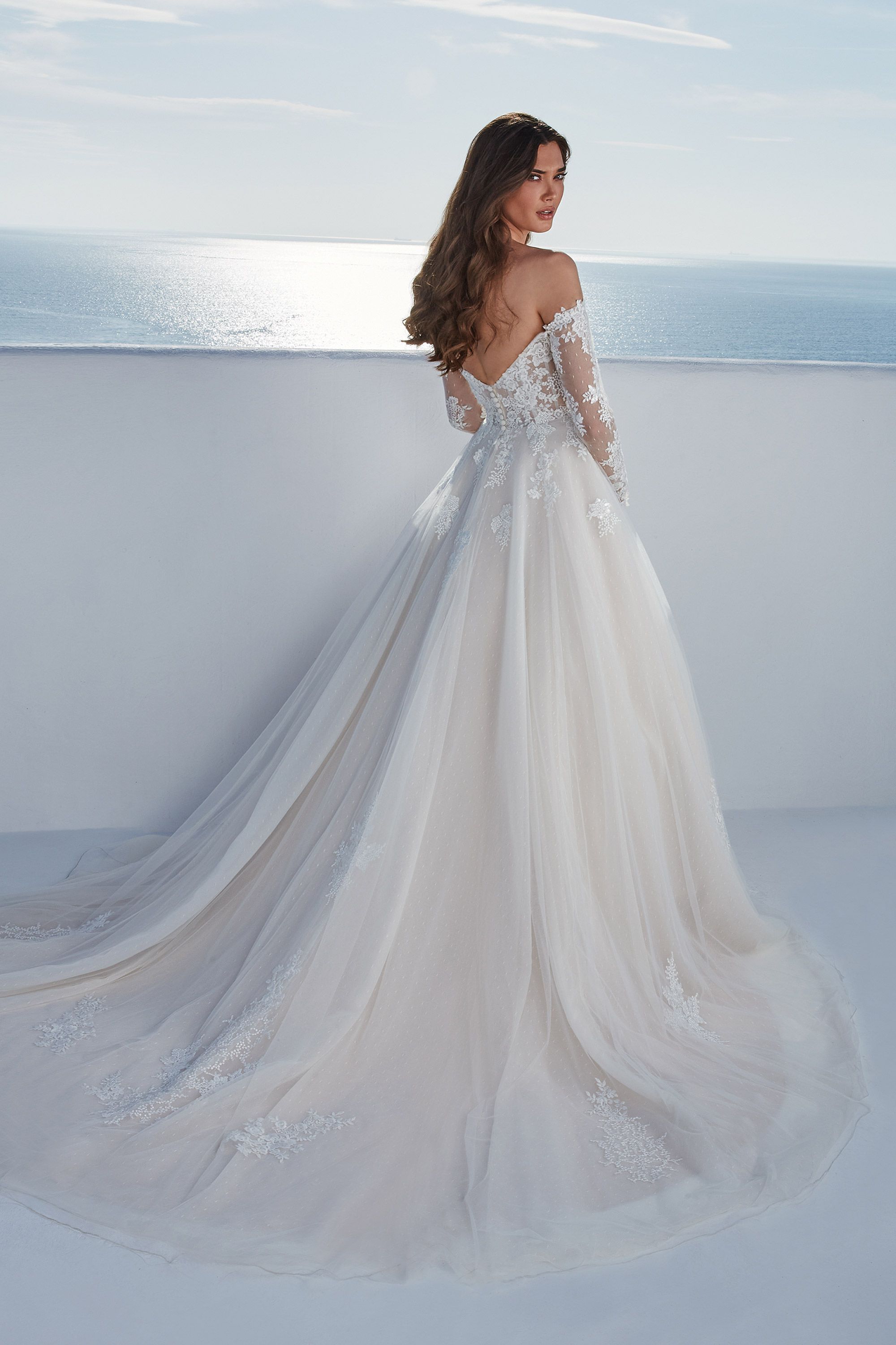 Brielle: Ball Gown with Detachable Off the Shoulder Sleeves | Justin ...